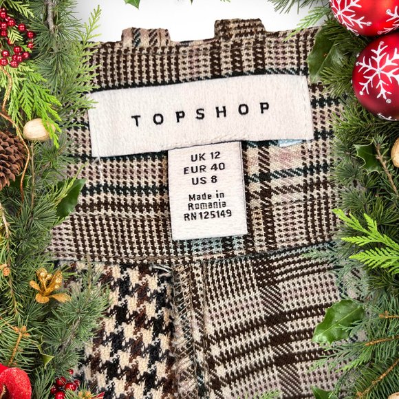 Topshop | Pants & Jumpsuits | Topshop Half Half Plaid Wide Leg Dress ...